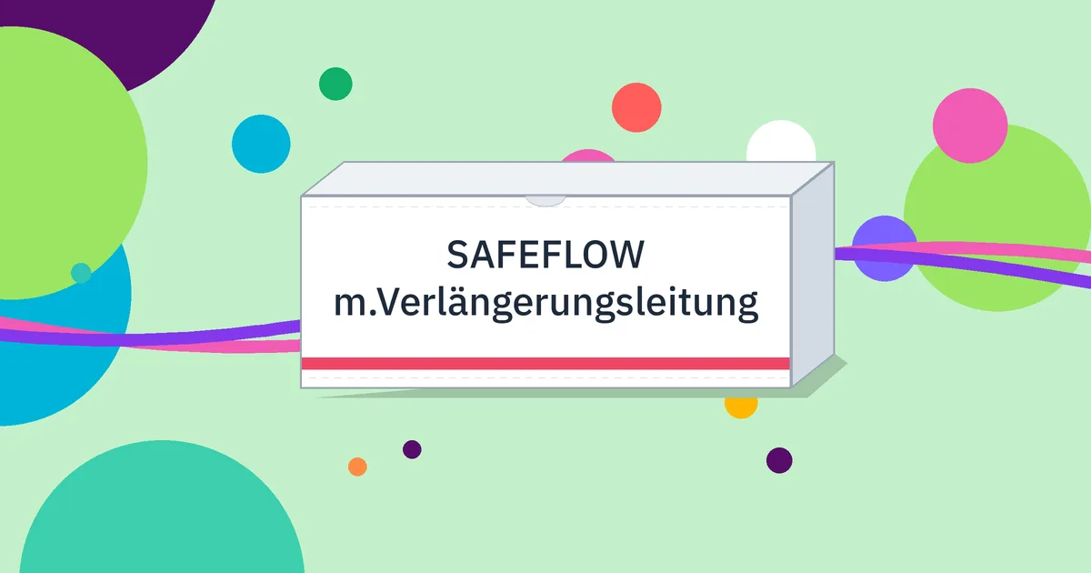 Symbolbild: Packung mit der Aufschrift SAFEFLOW m.Verlängerungsleitung (PZN 12576981) – Verfügbarkeit und Bezug in Apotheken in Frankfurt am Main