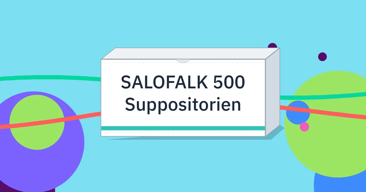 Symbolbild: Packung mit der Aufschrift SALOFALK 500 Suppositorien (PZN 00714277) – Verfügbarkeit und Bezug in Apotheken in Frankfurt am Main