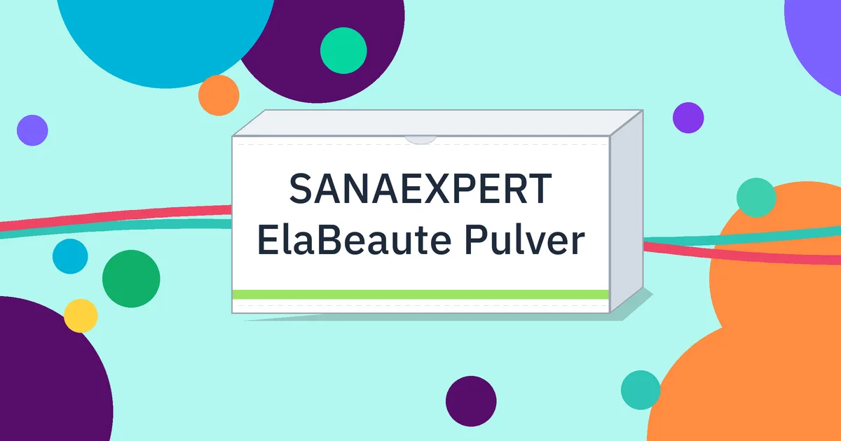 Symbolbild: Packung mit der Aufschrift SANAEXPERT ElaBeaute Pulver (PZN 14400789) – Verfügbarkeit und Bezug in Apotheken in Frankfurt am Main