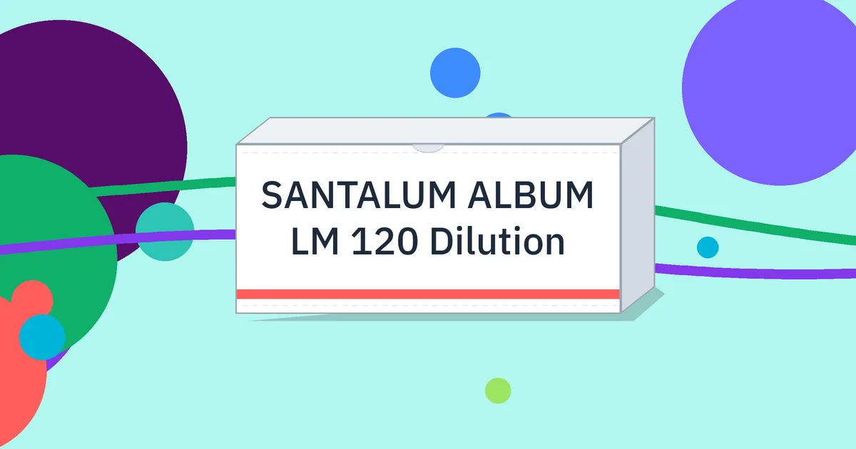 Symbolbild: Packung mit der Aufschrift SANTALUM ALBUM LM 120 Dilution (PZN 13685057) – Verfügbarkeit und Bezug in Apotheken in Frankfurt am Main