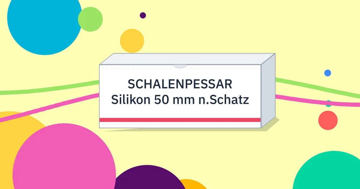 Symbolbild: Packung mit der Aufschrift SCHALENPESSAR Silikon 50 mm n.Schatz (PZN 03671982) – Verfügbarkeit und Bezug in Apotheken in Frankfurt am Main