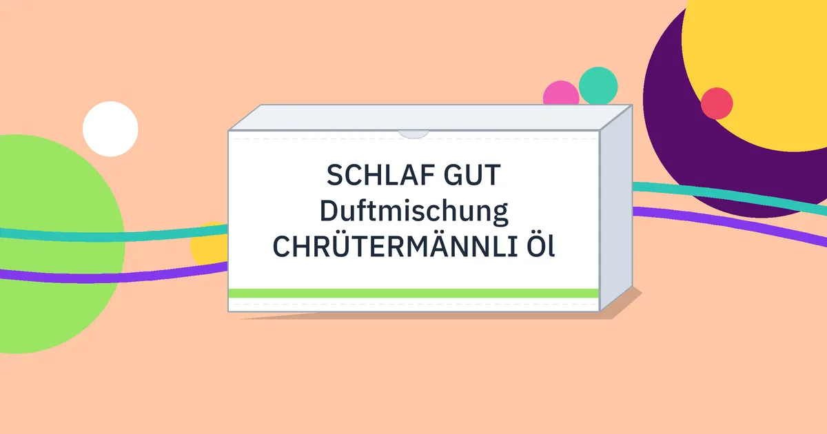 Symbolbild: Packung mit der Aufschrift SCHLAF GUT Duftmischung CHRÜTERMÄNNLI Öl (PZN 07197856) – Verfügbarkeit und Bezug in Apotheken in Frankfurt am Main