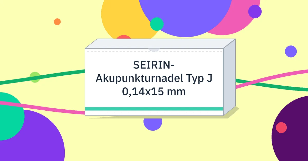 Symbolbild: Packung mit der Aufschrift SEIRIN-Akupunkturnadel Typ J 0,14x15 mm (PZN 17290189) – Verfügbarkeit und Bezug in Apotheken in Frankfurt am Main