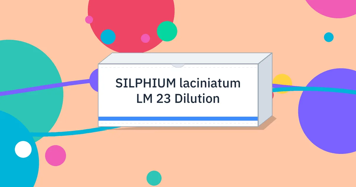 Symbolbild: Packung mit der Aufschrift SILPHIUM laciniatum LM 23 Dilution (PZN 13679335) – Verfügbarkeit und Bezug in Apotheken in Frankfurt am Main
