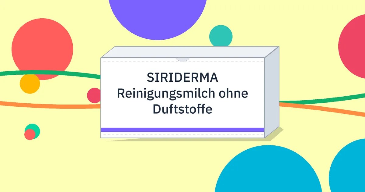 Symbolbild: Packung mit der Aufschrift SIRIDERMA Reinigungsmilch ohne Duftstoffe (PZN 02910309) – Verfügbarkeit und Bezug in Apotheken in Frankfurt am Main