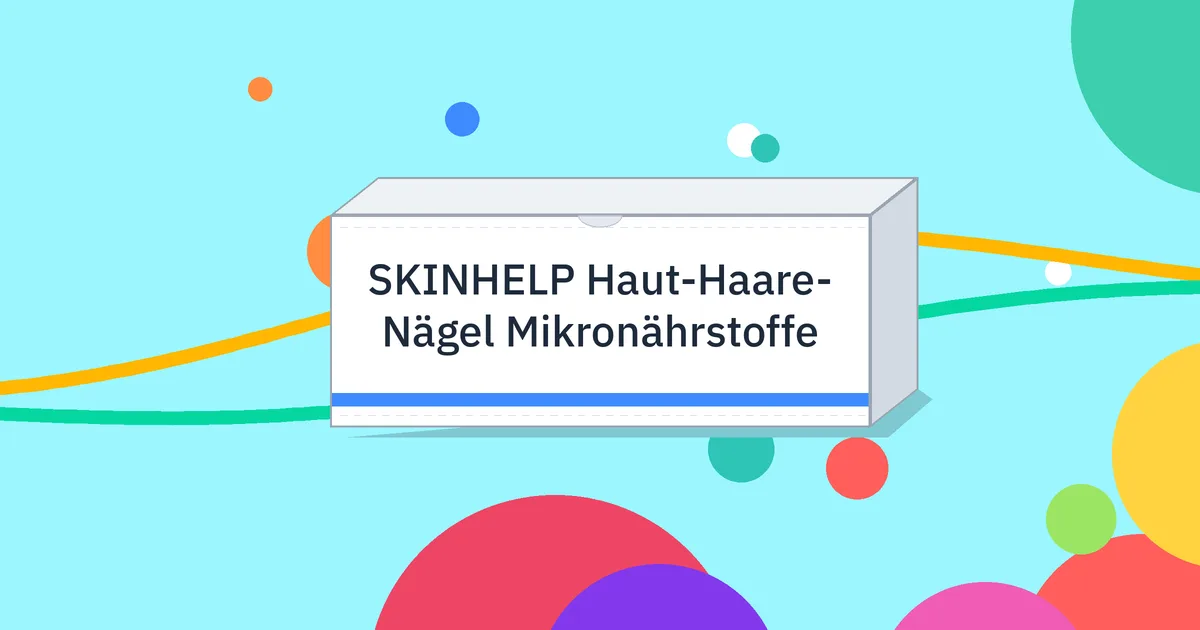 Symbolbild: Packung mit der Aufschrift SKINHELP Haut-Haare-Nägel Mikronährstoffe (PZN 10100501) – Verfügbarkeit und Bezug in Apotheken in Frankfurt am Main
