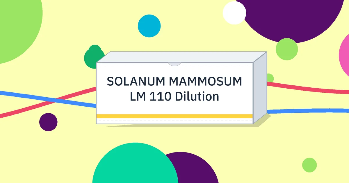 Symbolbild: Packung mit der Aufschrift SOLANUM MAMMOSUM LM 110 Dilution (PZN 13192691) – Verfügbarkeit und Bezug in Apotheken in Frankfurt am Main