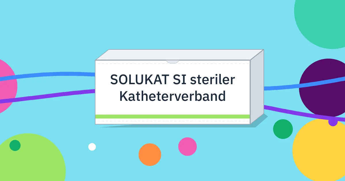 Symbolbild: Packung mit der Aufschrift SOLUKAT SI steriler Katheterverband (PZN 19819837) – Verfügbarkeit und Bezug in Apotheken in Frankfurt am Main