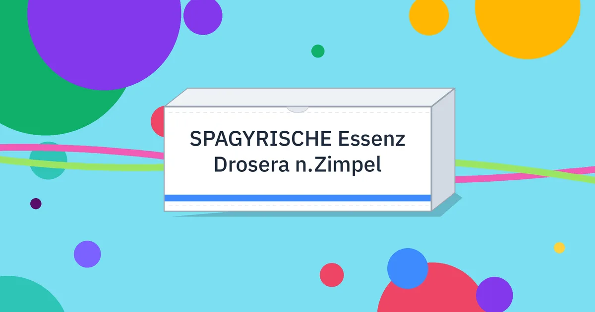 Symbolbild: Packung mit der Aufschrift SPAGYRISCHE Essenz Drosera n.Zimpel (PZN 00916294) – Verfügbarkeit und Bezug in Apotheken in Frankfurt am Main