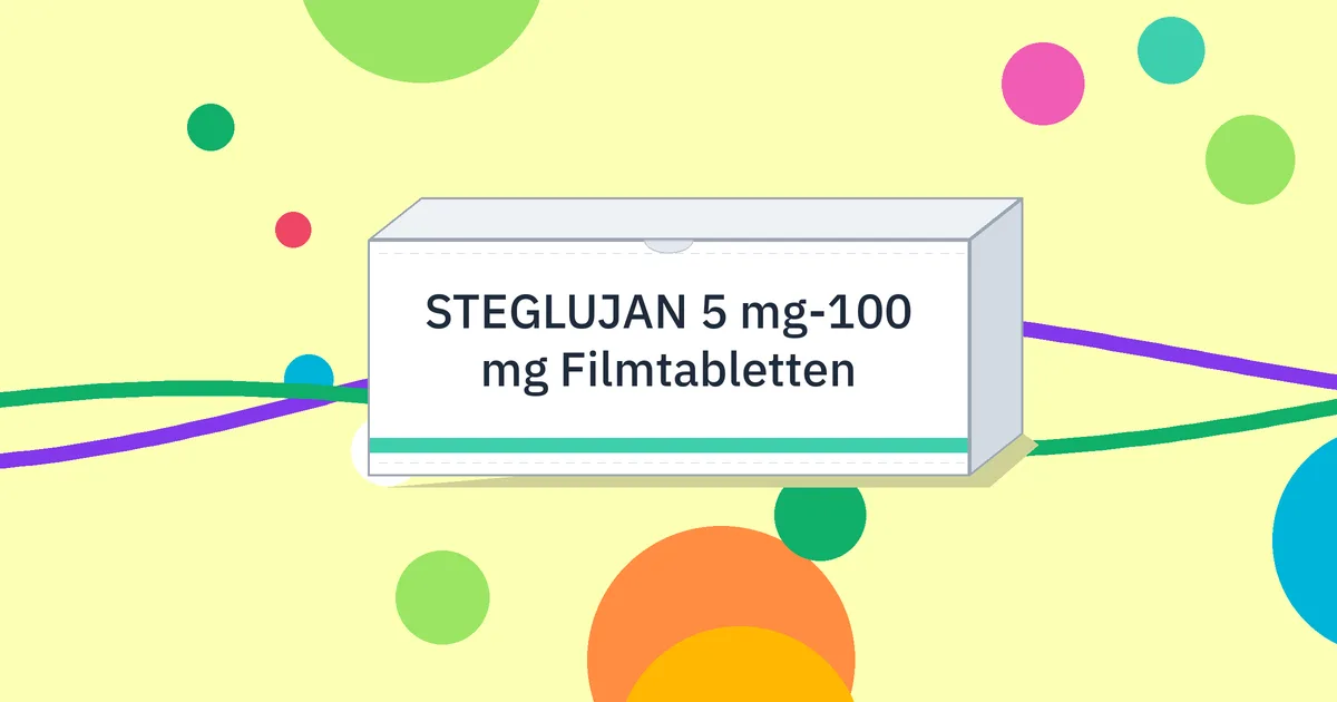 Symbolbild: Packung mit der Aufschrift STEGLUJAN 5 mg-100 mg Filmtabletten (PZN 13966098) – Verfügbarkeit und Bezug in Apotheken in Frankfurt am Main