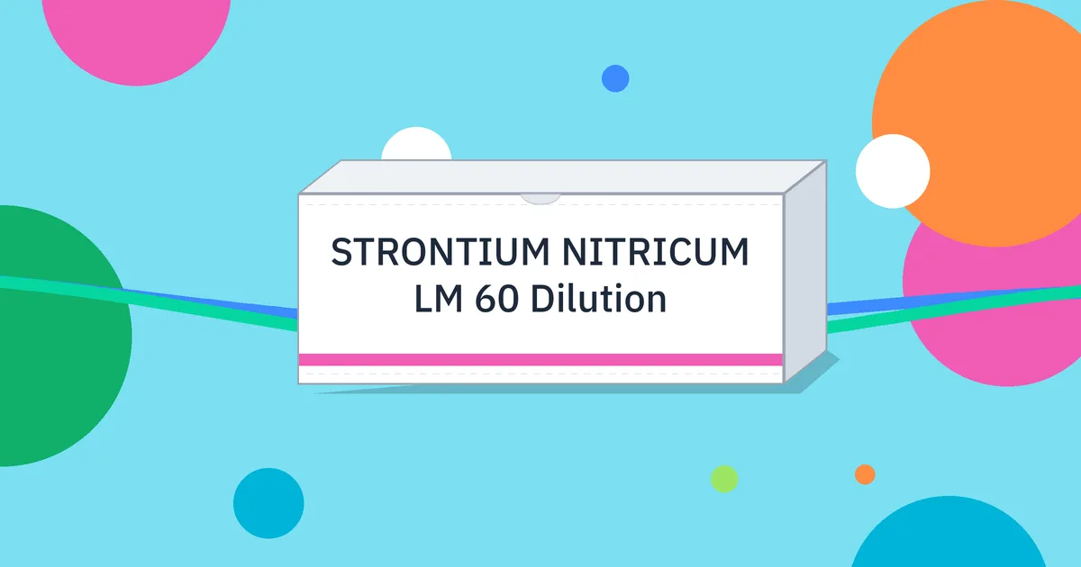 Symbolbild: Packung mit der Aufschrift STRONTIUM NITRICUM LM 60 Dilution (PZN 13204661) – Verfügbarkeit und Bezug in Apotheken in Frankfurt am Main