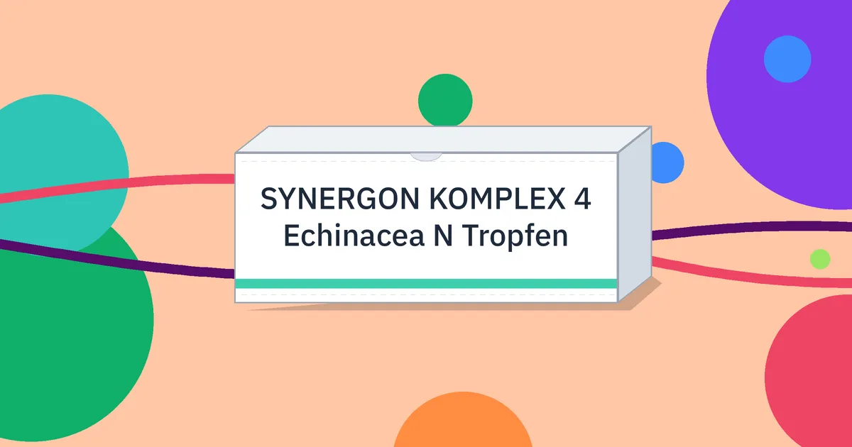 Symbolbild: Packung mit der Aufschrift SYNERGON KOMPLEX 4 Echinacea N Tropfen (PZN 03633332) – Verfügbarkeit und Bezug in Apotheken in Frankfurt am Main