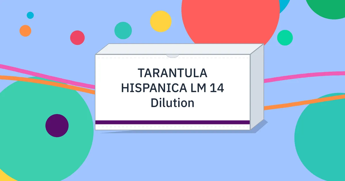 Symbolbild: Packung mit der Aufschrift TARANTULA HISPANICA LM 14 Dilution (PZN 13213938) – Verfügbarkeit und Bezug in Apotheken in Frankfurt am Main