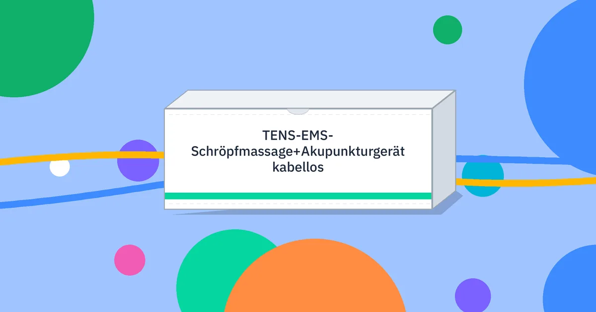 Symbolbild: Packung mit der Aufschrift TENS-EMS-Schröpfmassage+Akupunkturgerät kabellos (PZN 00493072) – Verfügbarkeit und Bezug in Apotheken in Frankfurt am Main