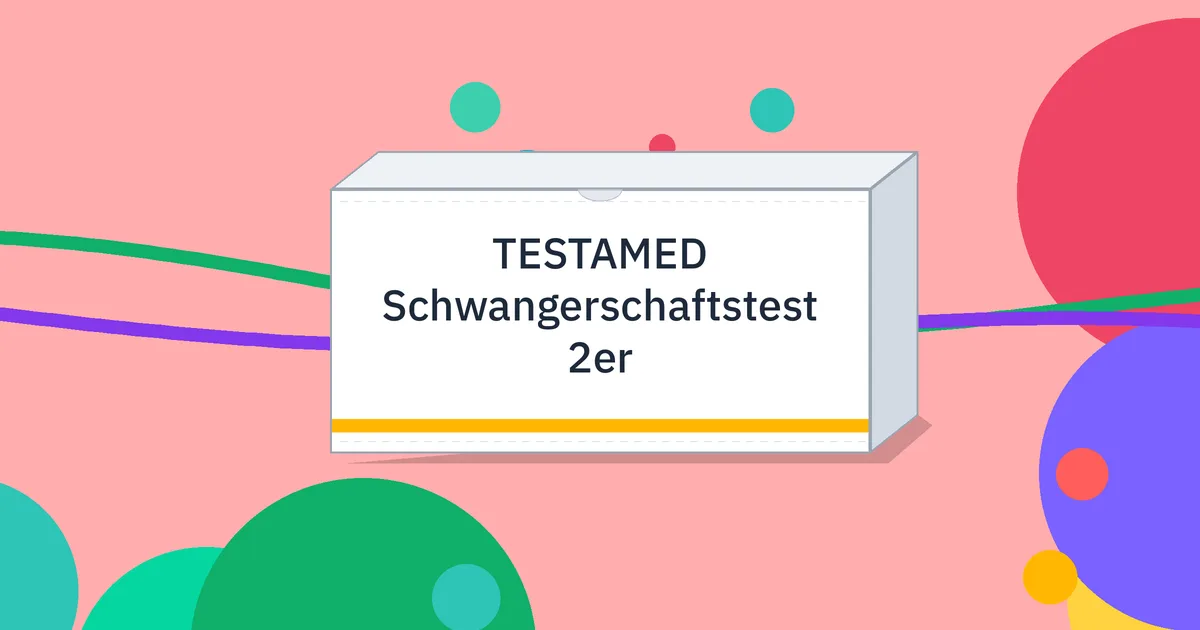 Symbolbild: Packung mit der Aufschrift TESTAMED Schwangerschaftstest 2er (PZN 11155734) – Verfügbarkeit und Bezug in Apotheken in Frankfurt am Main