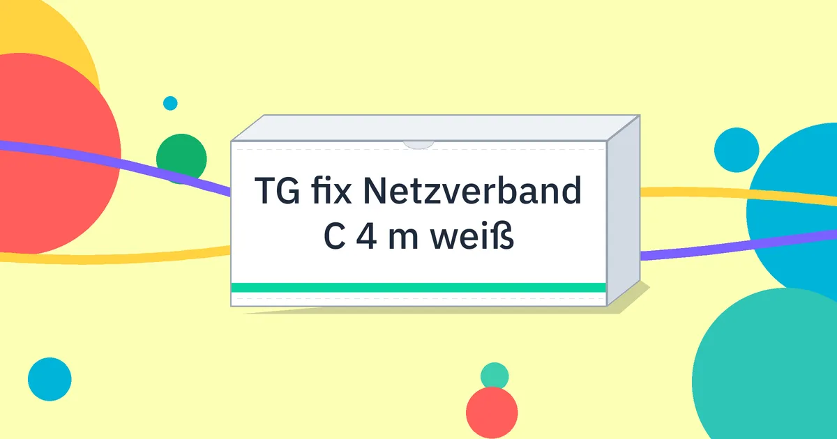Symbolbild: Packung mit der Aufschrift TG fix Netzverband C 4 m weiß (PZN 17492266) – Verfügbarkeit und Bezug in Apotheken in Frankfurt am Main