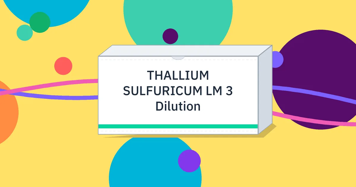 Symbolbild: Packung mit der Aufschrift THALLIUM SULFURICUM LM 3 Dilution (PZN 13218723) – Verfügbarkeit und Bezug in Apotheken in Frankfurt am Main