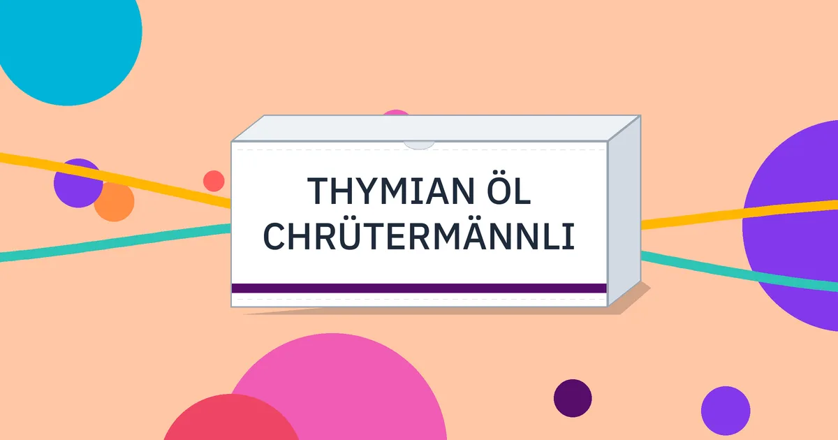 Symbolbild: Packung mit der Aufschrift THYMIAN ÖL CHRÜTERMÄNNLI (PZN 07197454) – Verfügbarkeit und Bezug in Apotheken in Frankfurt am Main