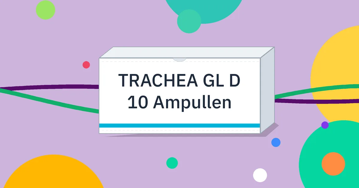 Symbolbild: Packung mit der Aufschrift TRACHEA GL D 10 Ampullen (PZN 03660984) – Verfügbarkeit und Bezug in Apotheken in Frankfurt am Main