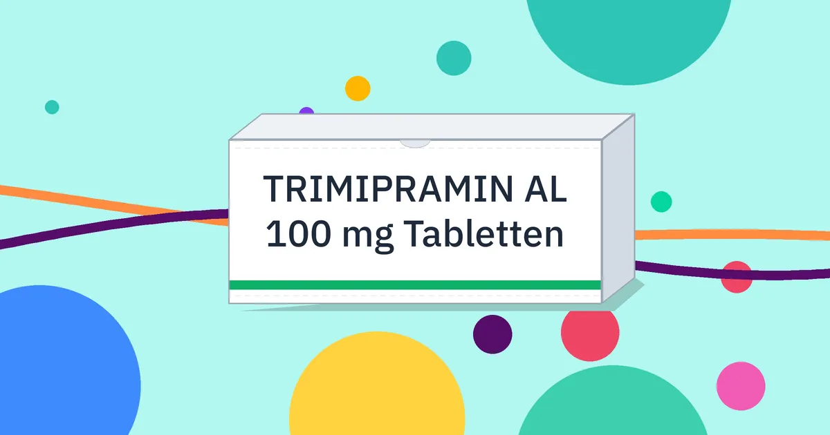 Symbolbild: Packung mit der Aufschrift TRIMIPRAMIN AL 100 mg Tabletten (PZN 00453428) – Verfügbarkeit und Bezug in Apotheken in Frankfurt am Main