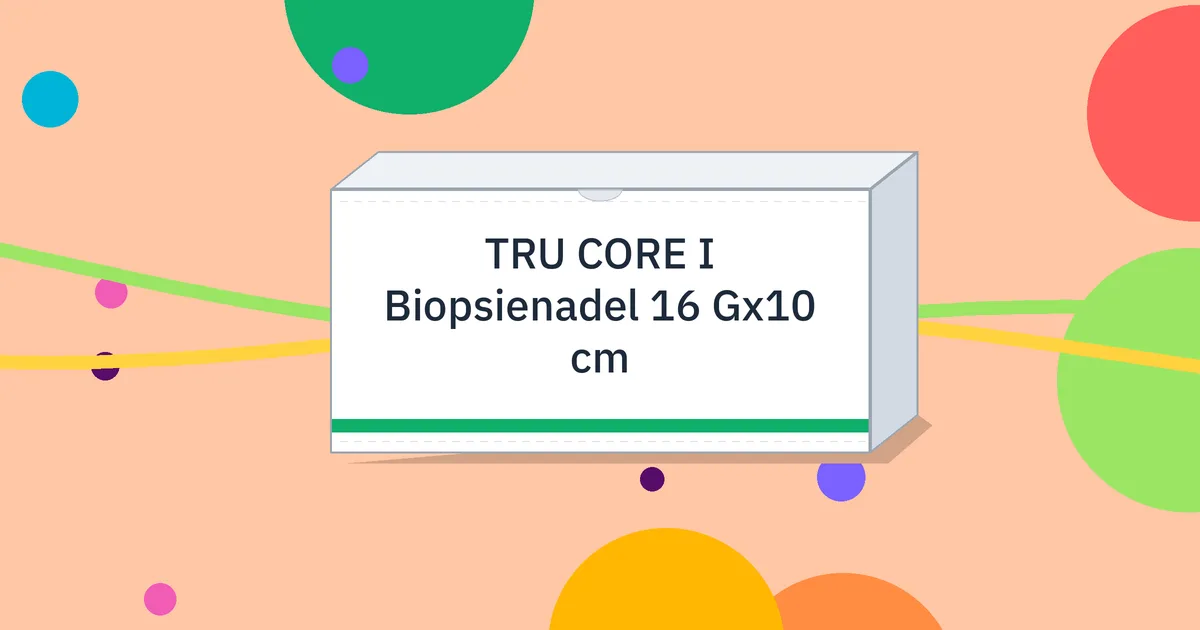 Symbolbild: Packung mit der Aufschrift TRU CORE I Biopsienadel 16 Gx10 cm (PZN 06768699) – Verfügbarkeit und Bezug in Apotheken in Frankfurt am Main
