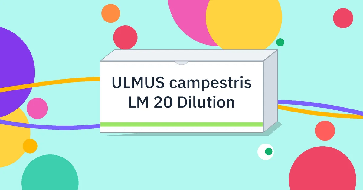 Symbolbild: Packung mit der Aufschrift ULMUS campestris LM 20 Dilution (PZN 13255397) – Verfügbarkeit und Bezug in Apotheken in Frankfurt am Main