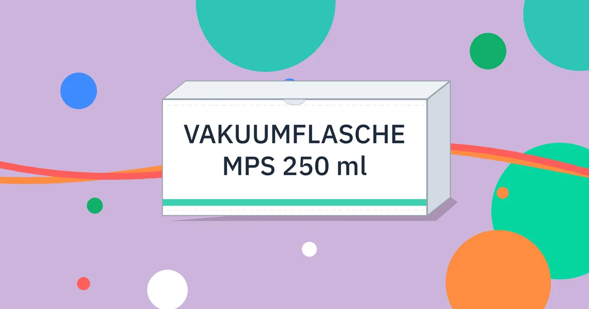 Symbolbild: Packung mit der Aufschrift VAKUUMFLASCHE MPS 250 ml (PZN 00668382) – Verfügbarkeit und Bezug in Apotheken in Frankfurt am Main