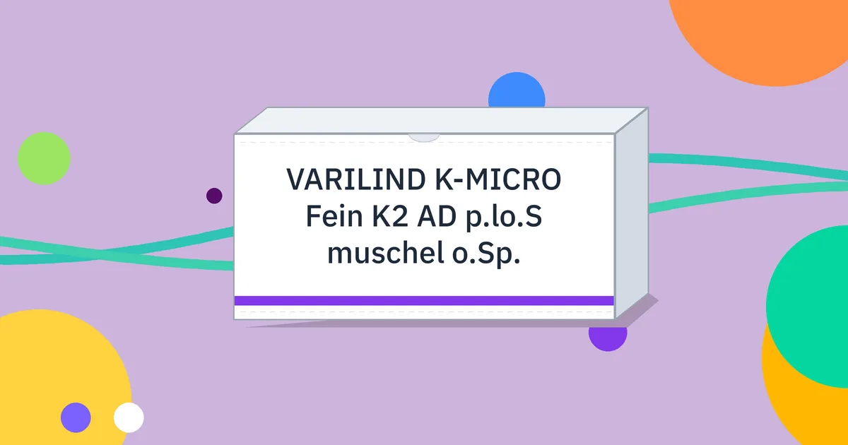Symbolbild: Packung mit der Aufschrift VARILIND K-MICRO Fein K2 AD p.lo.S muschel o.Sp. (PZN 20559608) – Verfügbarkeit und Bezug in Apotheken in Frankfurt am Main