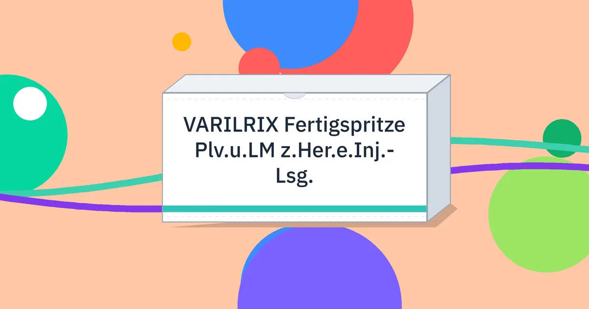 Symbolbild: Packung mit der Aufschrift VARILRIX Fertigspritze Plv.u.LM z.Her.e.Inj.-Lsg. (PZN 03709242) – Verfügbarkeit und Bezug in Apotheken in Frankfurt am Main