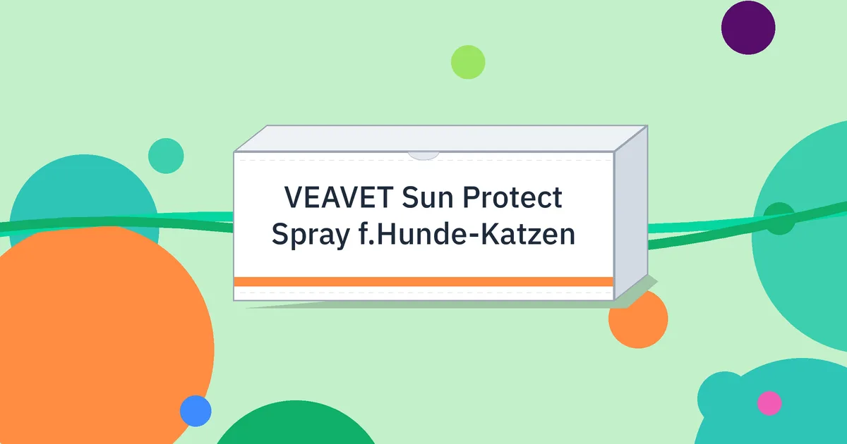 Symbolbild: Packung mit der Aufschrift VEAVET Sun Protect Spray f.Hunde-Katzen (PZN 19911460) – Verfügbarkeit und Bezug in Apotheken in Frankfurt am Main