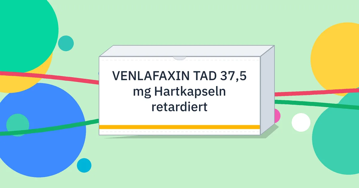 Symbolbild: Packung mit der Aufschrift VENLAFAXIN TAD 37,5 mg Hartkapseln retardiert (PZN 03451105) – Verfügbarkeit und Bezug in Apotheken in Frankfurt am Main