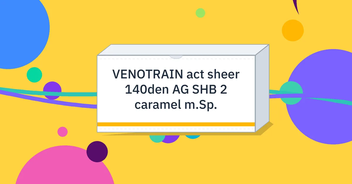 Symbolbild: Packung mit der Aufschrift VENOTRAIN act sheer 140den AG SHB 2 caramel m.Sp. (PZN 16208228) – Verfügbarkeit und Bezug in Apotheken in Frankfurt am Main