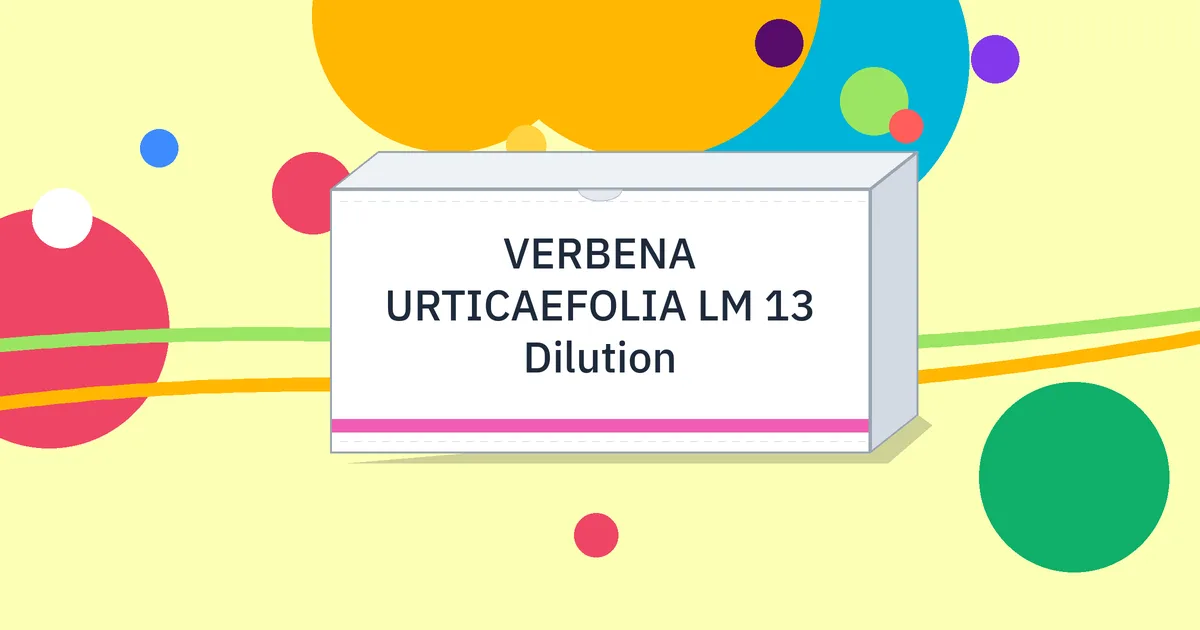 Symbolbild: Packung mit der Aufschrift VERBENA URTICAEFOLIA LM 13 Dilution (PZN 13268052) – Verfügbarkeit und Bezug in Apotheken in Frankfurt am Main