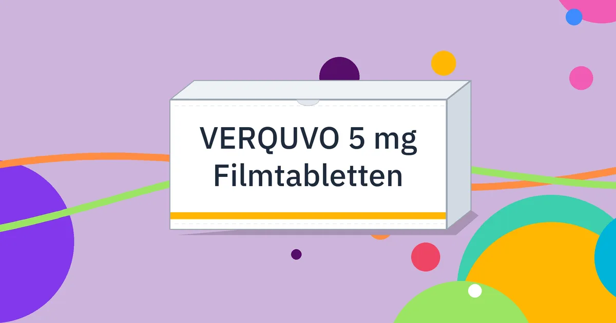 Symbolbild: Packung mit der Aufschrift VERQUVO 5 mg Filmtabletten (PZN 19079317) – Verfügbarkeit und Bezug in Apotheken in Frankfurt am Main