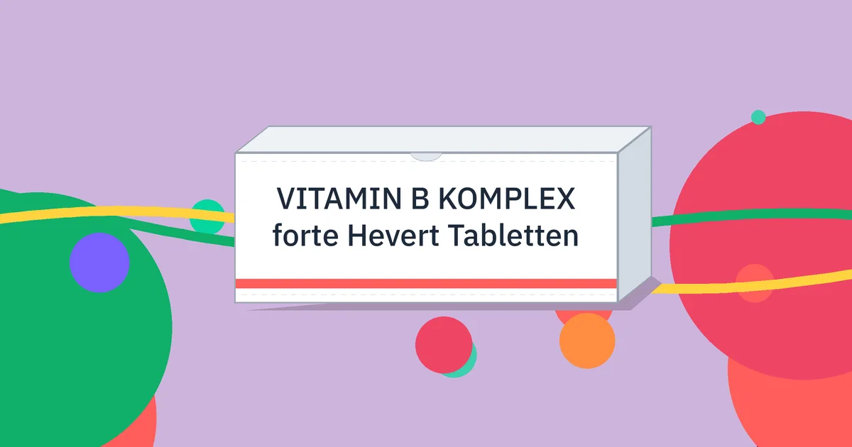 Symbolbild: Packung mit der Aufschrift VITAMIN B KOMPLEX forte Hevert Tabletten (PZN 05003931) – Verfügbarkeit und Bezug in Apotheken in Frankfurt am Main