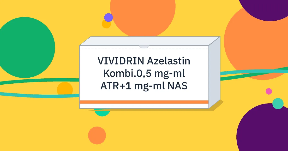 Symbolbild: Packung mit der Aufschrift VIVIDRIN Azelastin Kombi.0,5 mg-ml ATR+1 mg-ml NAS (PZN 17585565) – Verfügbarkeit und Bezug in Apotheken in Frankfurt am Main