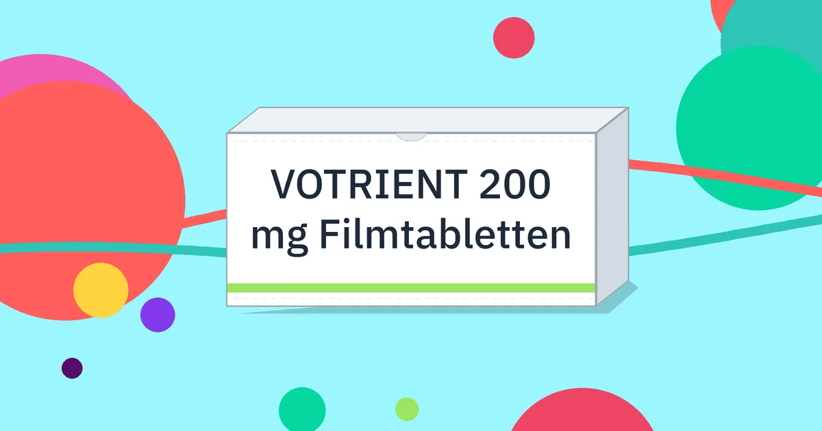 Symbolbild: Packung mit der Aufschrift VOTRIENT 200 mg Filmtabletten (PZN 06431770) – Verfügbarkeit und Bezug in Apotheken in Frankfurt am Main