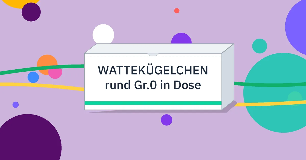 Symbolbild: Packung mit der Aufschrift WATTEKÜGELCHEN rund Gr.0 in Dose (PZN 06194028) – Verfügbarkeit und Bezug in Apotheken in Frankfurt am Main