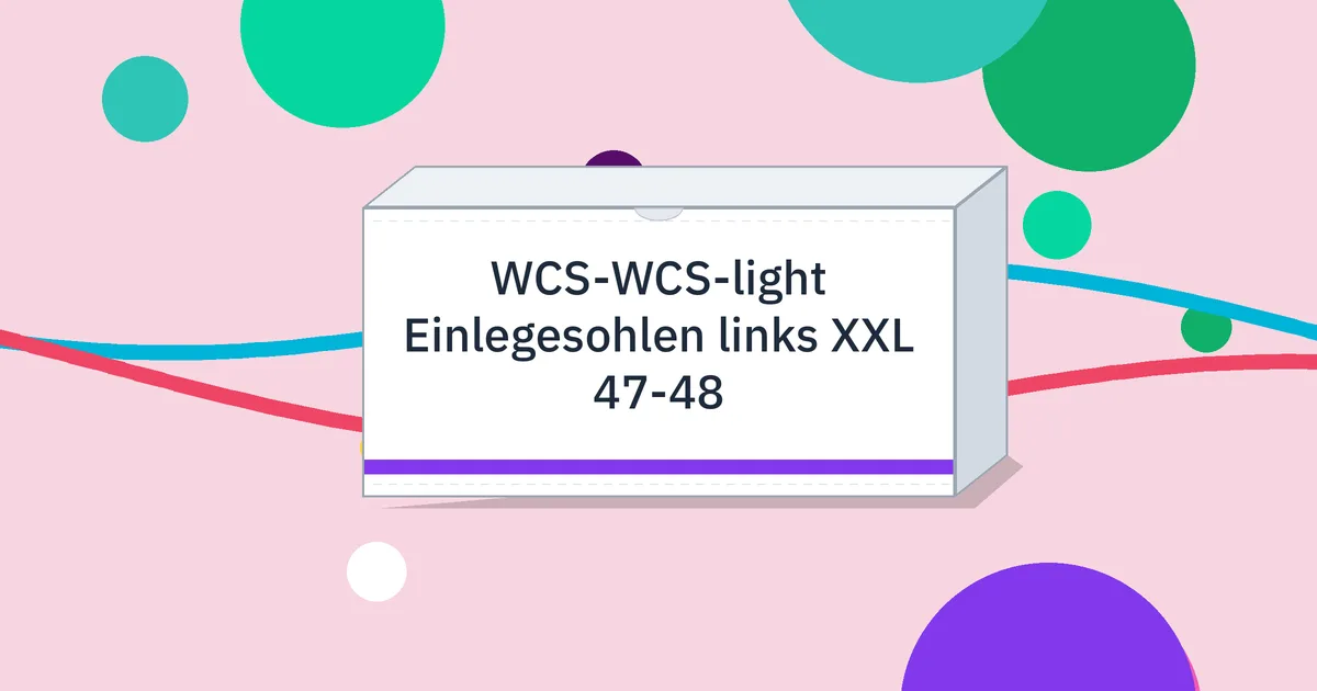 Symbolbild: Packung mit der Aufschrift WCS-WCS-light Einlegesohlen links XXL 47-48 (PZN 16631808) – Verfügbarkeit und Bezug in Apotheken in Frankfurt am Main