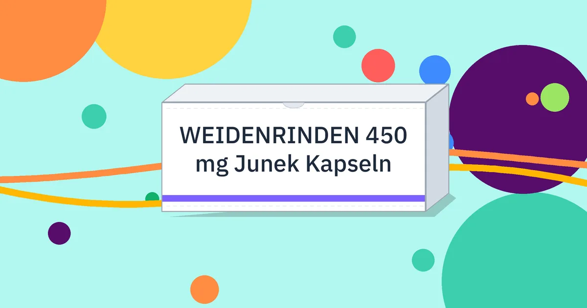 Symbolbild: Packung mit der Aufschrift WEIDENRINDEN 450 mg Junek Kapseln (PZN 15294912) – Verfügbarkeit und Bezug in Apotheken in Frankfurt am Main