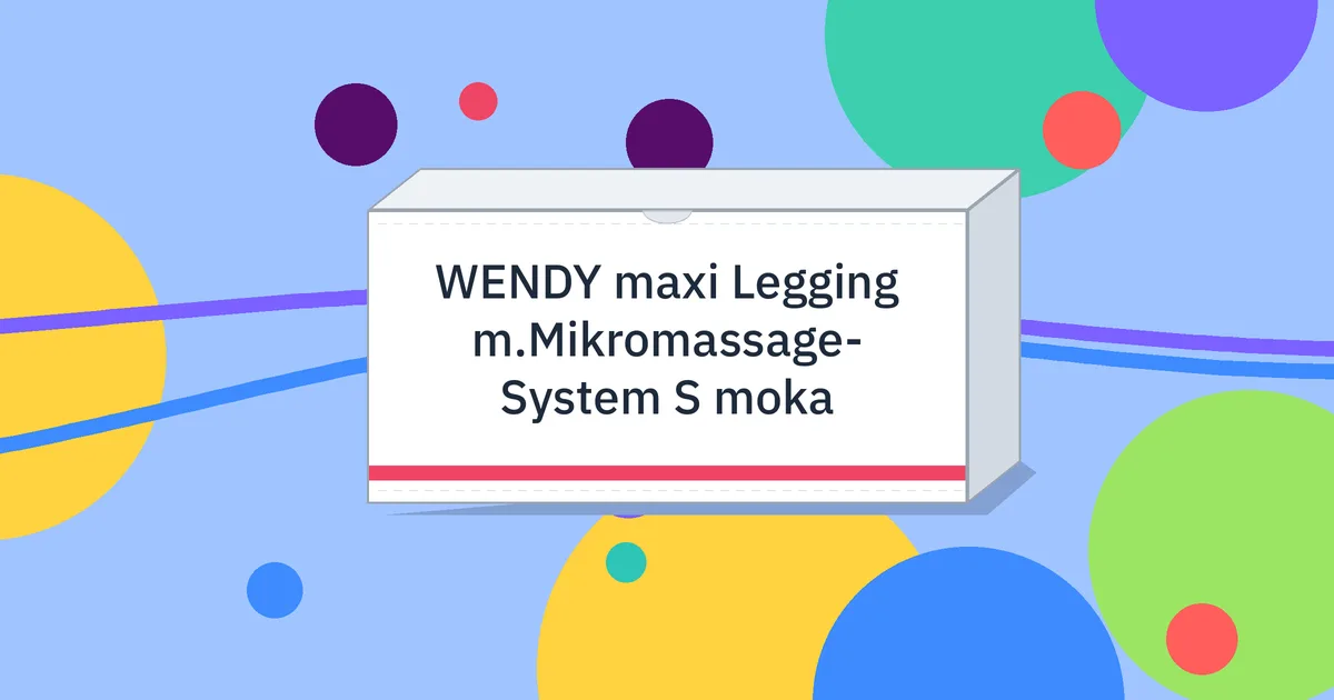 Symbolbild: Packung mit der Aufschrift WENDY maxi Legging m.Mikromassage-System S moka (PZN 16191574) – Verfügbarkeit und Bezug in Apotheken in Frankfurt am Main