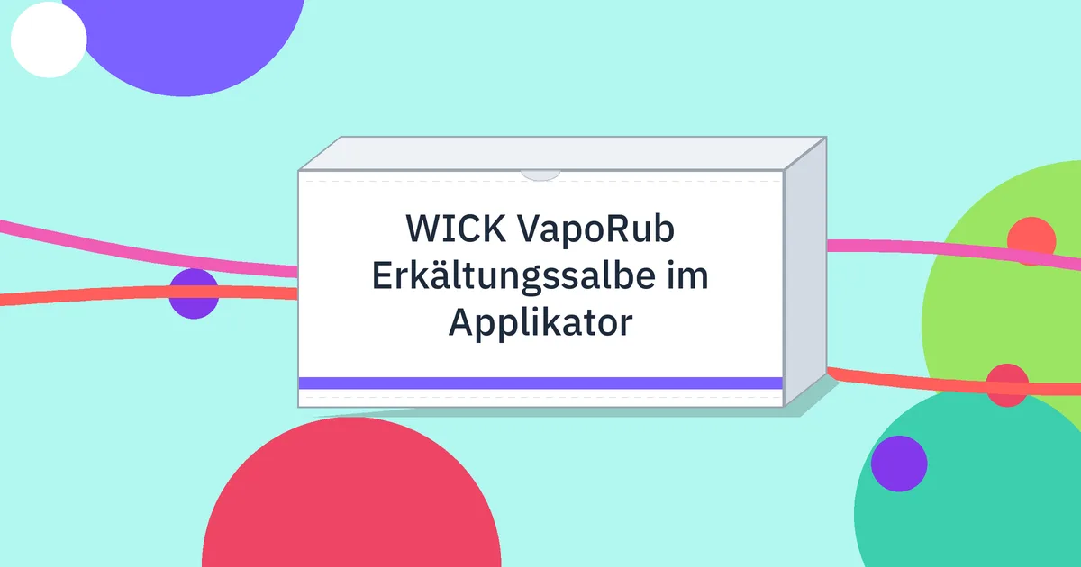 Symbolbild: Packung mit der Aufschrift WICK VapoRub Erkältungssalbe im Applikator (PZN 19223091) – Verfügbarkeit und Bezug in Apotheken in Frankfurt am Main
