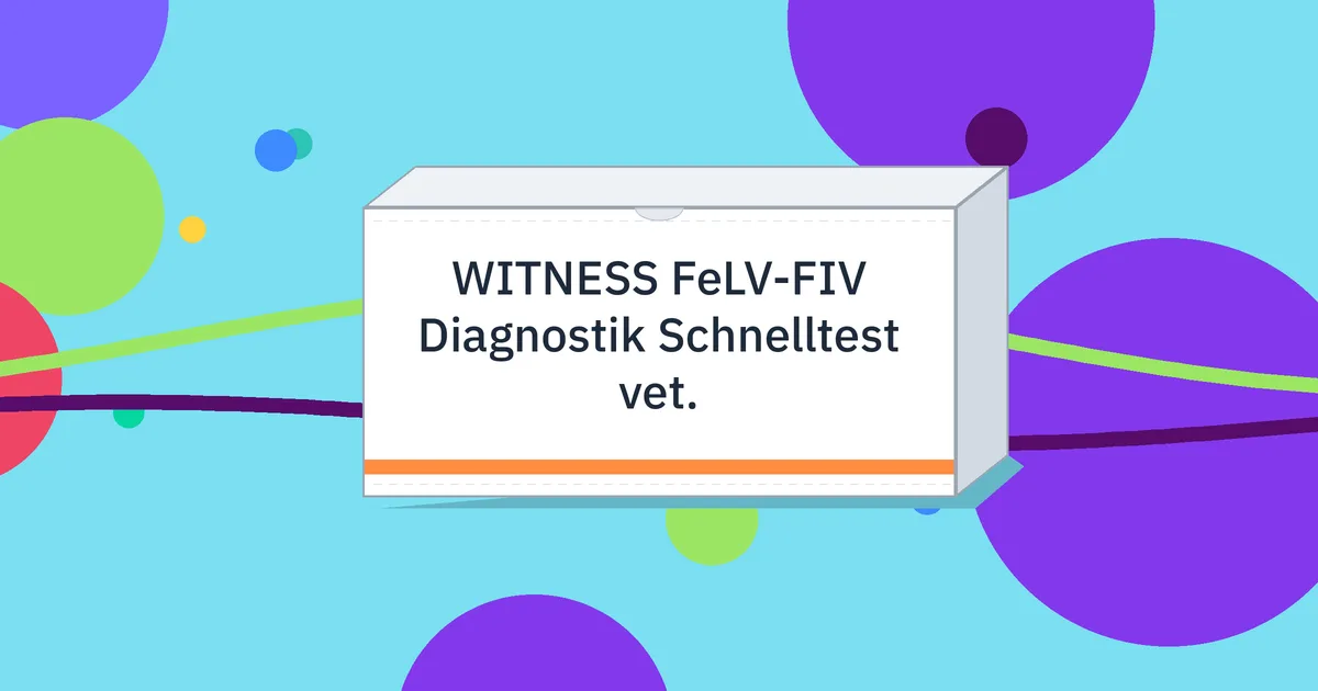 Symbolbild: Packung mit der Aufschrift WITNESS FeLV-FIV Diagnostik Schnelltest vet. (PZN 11283745) – Verfügbarkeit und Bezug in Apotheken in Frankfurt am Main
