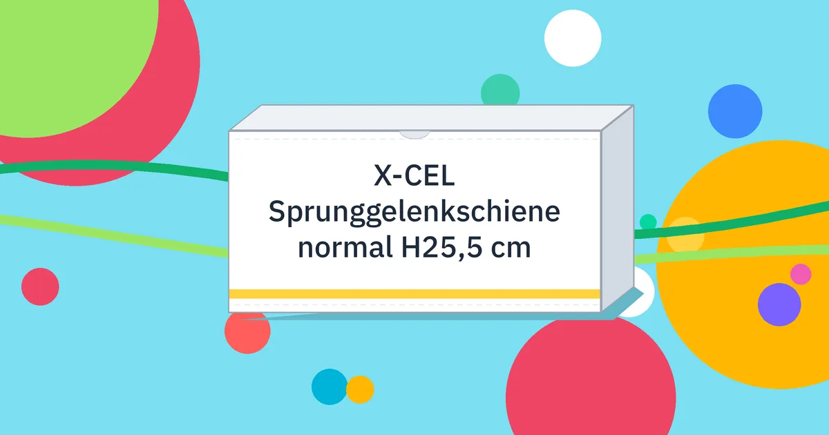 Symbolbild: Packung mit der Aufschrift X-CEL Sprunggelenkschiene normal H25,5 cm (PZN 04496452) – Verfügbarkeit und Bezug in Apotheken in Frankfurt am Main