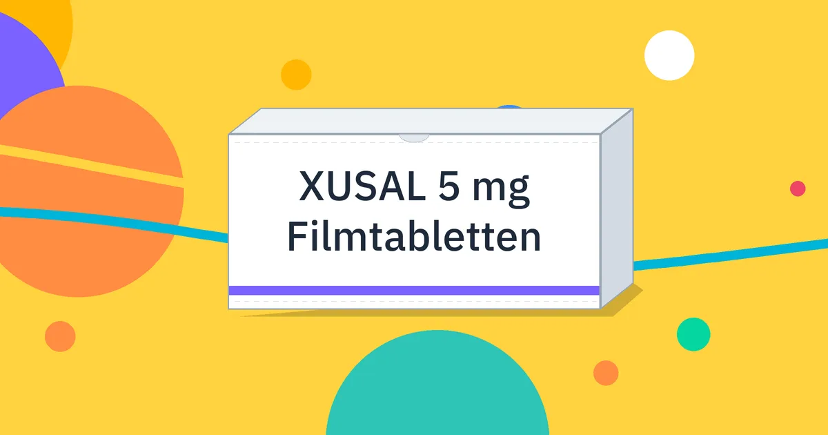 Symbolbild: Packung mit der Aufschrift XUSAL 5 mg Filmtabletten (PZN 19662761) – Verfügbarkeit und Bezug in Apotheken in Frankfurt am Main