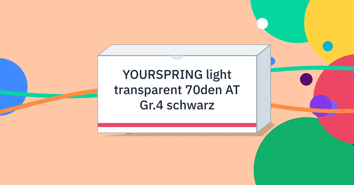 Symbolbild: Packung mit der Aufschrift YOURSPRING light transparent 70den AT Gr.4 schwarz (PZN 18056395) – Verfügbarkeit und Bezug in Apotheken in Frankfurt am Main