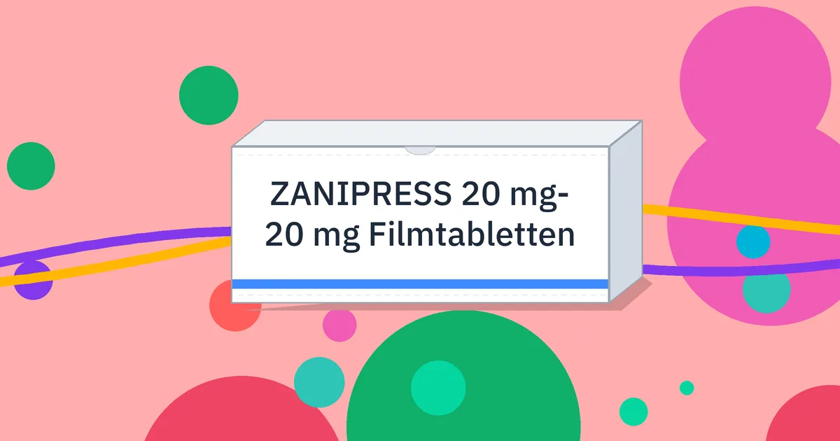 Symbolbild: Packung mit der Aufschrift ZANIPRESS 20 mg-20 mg Filmtabletten (PZN 10554320) – Verfügbarkeit und Bezug in Apotheken in Frankfurt am Main