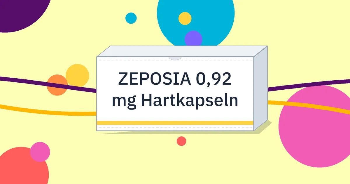 Symbolbild: Packung mit der Aufschrift ZEPOSIA 0,92 mg Hartkapseln (PZN 16151942) – Verfügbarkeit und Bezug in Apotheken in Frankfurt am Main