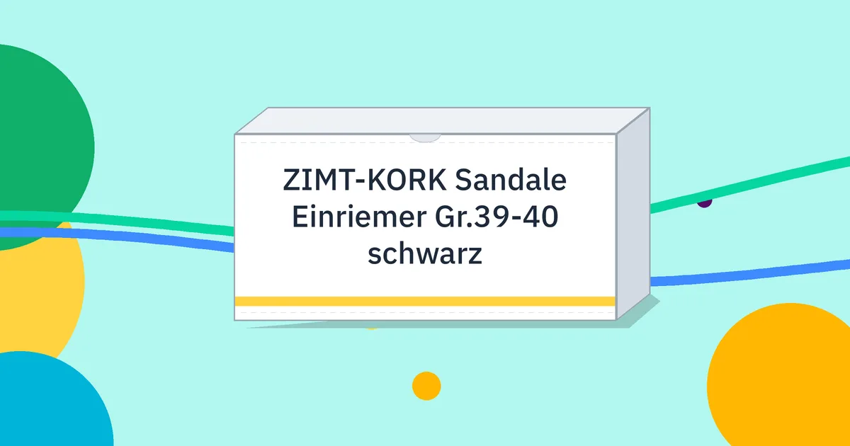 Symbolbild: Packung mit der Aufschrift ZIMT-KORK Sandale Einriemer Gr.39-40 schwarz (PZN 18390869) – Verfügbarkeit und Bezug in Apotheken in Frankfurt am Main