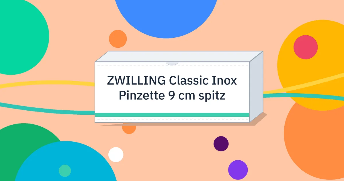 Symbolbild: Packung mit der Aufschrift ZWILLING Classic Inox Pinzette 9 cm spitz (PZN 15824468) – Verfügbarkeit und Bezug in Apotheken in Frankfurt am Main